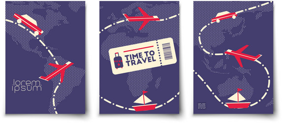 Minimalistic travel flat background Royalty Free Vector