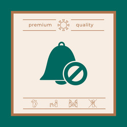 No bell icon prohibition sign stop symbol graphic Vector Image