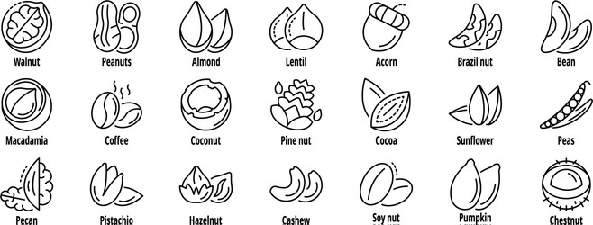 One line nuts continuous healthy nutrition Vector Image