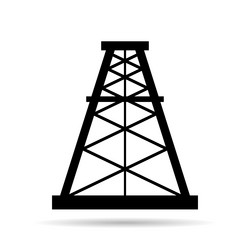 Oil rig flat graphic shadow icon fuel platform Vector Image