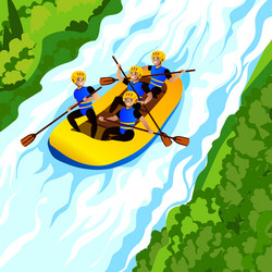 Extreme rafting concept background cartoon style Vector Image