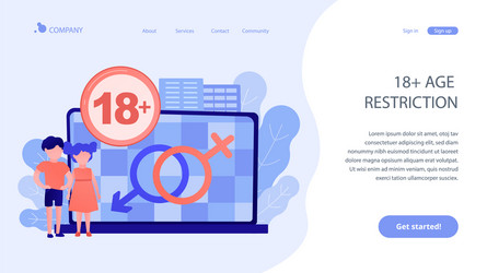 Adult content concept landing page Royalty Free Vector Image