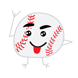 Cute happy baseball cartoon smiling Royalty Free Vector