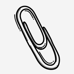 Paper clip icon drawing sketch hand drawn line Vector Image