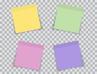 Realistic colorful blank sticky notes with clip Vector Image