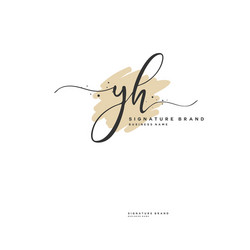 Y h yh initial letter handwriting and signature Vector Image