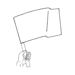 Hand drawn doodle holding flag Royalty Free Vector Image