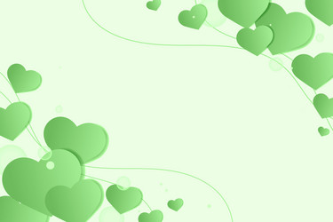 Green heart side border background Royalty Free Vector Image