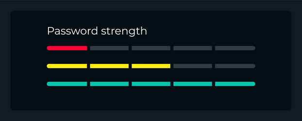Password Strength Indicator Ui Element Template Vector Image