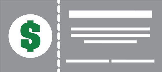 Bank check template icon graphic Royalty Free Vector Image