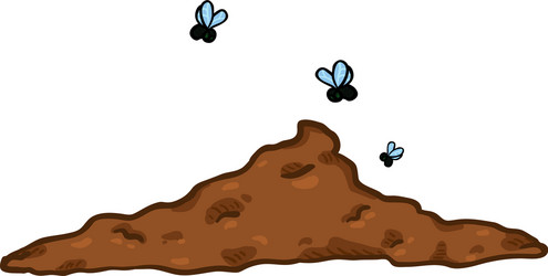 Pile of stinky putrid poop cartoon Royalty Free Vector Image