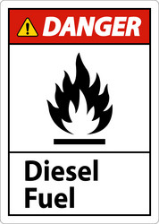 Warning sign diesel fuel on white background Vector Image