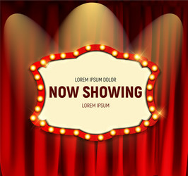 Realistic retro cinema now showing announcement Vector Image