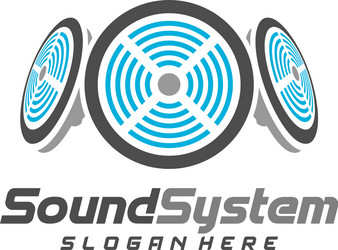 Sound system logo design template Royalty Free Vector Image