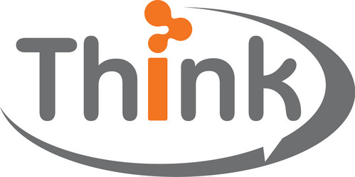 Think communication apps technology word Vector Image