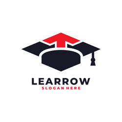 Up graduate hat logo education growth boost Vector Image