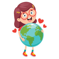 Earth day with funny character Royalty Free Vector Image