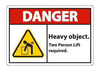 Heavy objecttwo person lift required sign isolate Vector Image
