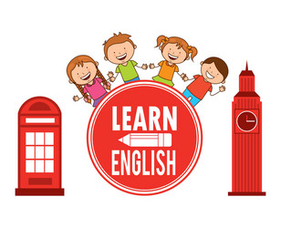 Learn english design Royalty Free Vector Image
