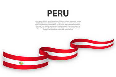 Ribbon flag of peru Royalty Free Vector Image - VectorStock