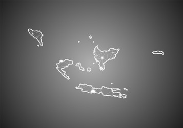 Indonesia map light connecting effect background Vector Image