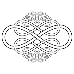 Knot two hearts symbol eternal love Royalty Free Vector