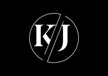 Initial monogram letter k j logo design template Vector Image