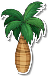 Palm tree sticker isolated on white background Vector Image