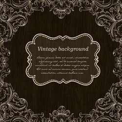Vintage label on wooden background Royalty Free Vector Image