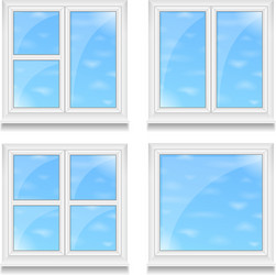 Windows with white frames set Royalty Free Vector Image