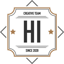 Initial letter hi colorful circle logo design Vector Image