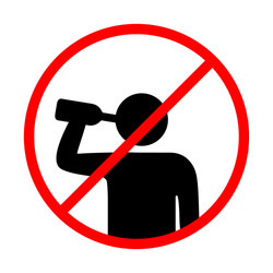 No drinking sign Royalty Free Vector Image - VectorStock