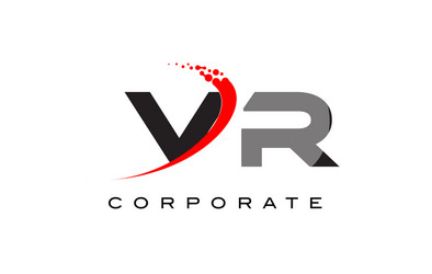 Creative white letters vr v r logo with leading Vector Image