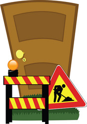 Funny work in progress Royalty Free Vector Image