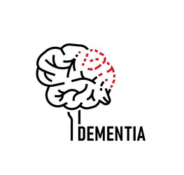 Dementia symbols in outline style editable Vector Image