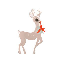 Rudolph the reindeer with christmas hat Royalty Free Vector