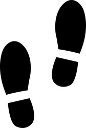 Human boot foot print walk two feet of single Vector Image