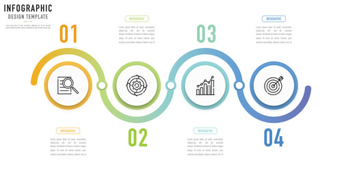 Circular curve infographic for business Royalty Free Vector