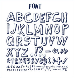 Pencil hand drawn font Royalty Free Vector Image