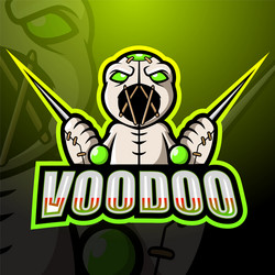Voodoo mascot esport logo design Royalty Free Vector Image