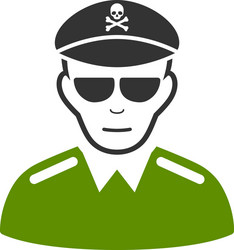 Evil soldier face icon Royalty Free Vector Image