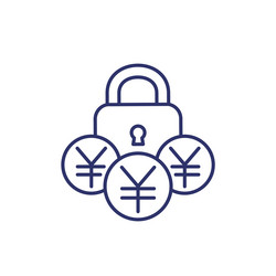 Money management icon with yuan symbol Royalty Free Vector