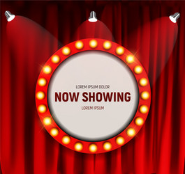 Realistic retro cinema now showing announcement Vector Image