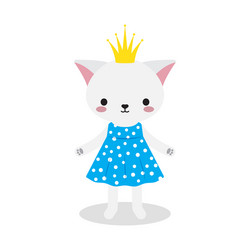Cute princess cat Royalty Free Vector Image - VectorStock
