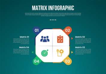 Matrix structure dimensions template infographic Vector Image