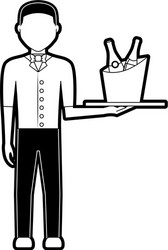 Waiter man Royalty Free Vector Image - VectorStock