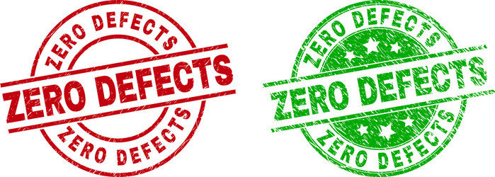 Scratched textured zero defects stamp seal Vector Image