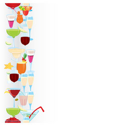 Horizontal cocktail borders seamless Royalty Free Vector