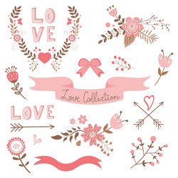 Romantic love collection Royalty Free Vector Image