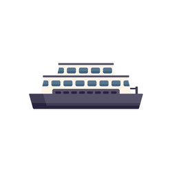 Ferry boat dock icon flat water sea Royalty Free Vector